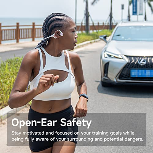 mojawa Bone Conduction Headphones, MOJO2 Open Ear Wireless Bluetooth Headphones, Sports Headset with Deep Bass and Secure Fit, IP67 Waterproof, 26g, 8H Playtime for Running Cycling Workouts, Black