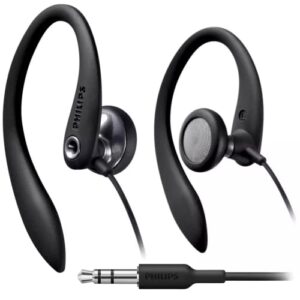 philips shs3200bk/37 flexible earhook headphones, black