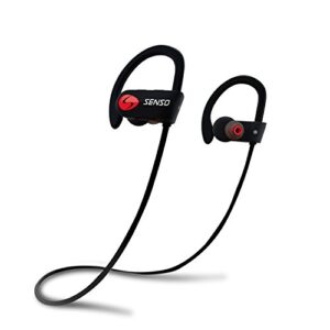 senso bluetooth headphones, best wireless sports earbuds w/mic ipx7 waterproof hd stereo sweatproof earphones for gym running workout noise cancelling earphones earbuds noise cancelling headsets