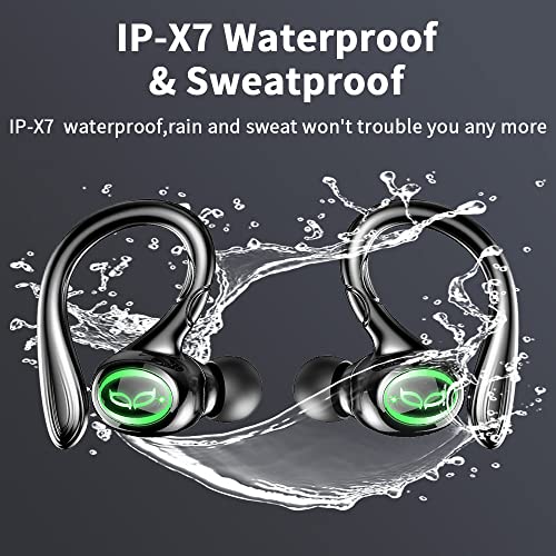 Wireless Earbud, Bluetooth 5.3 Headphones Sport 2022 Wireless Earphones in Ear Stereo Noise Cancelling Earbud with Dual Mic, Over Earhooks Ear Buds IP7 Waterproof 48H Playtime Headset for Running Gym