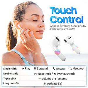 True Wireless Earbuds Bluetooth 5.0 Headphones with Wireless Charging Case 36H Play Time, IPX6 Waterproof Earphones Stereo with Microphone, In-Ear Noise Cancelling Earbuds For Working Sports Phones