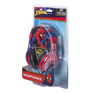 Spider Man Kids Headphones, Adjustable Headband, Stereo Sound, 3.5Mm Jack, Wired Headphones for Kids, Tangle-Free, Volume Control, Foldable, Childrens Headphones Over Ear for School Home, Travel