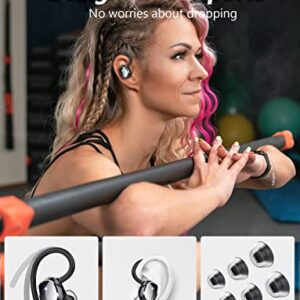 VOESUD 2022 Upgrade Wireless Earbuds, Bluetooth 5.3 Headphones with Mic,Wireless Headphones Running with IP7 Waterproof Ear Hooks,Touch Control for Sport/Work