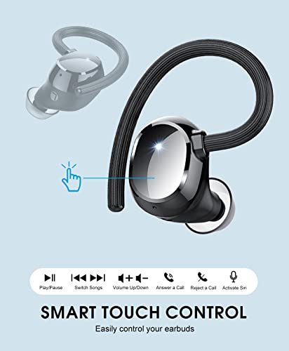 VOESUD 2022 Upgrade Wireless Earbuds, Bluetooth 5.3 Headphones with Mic,Wireless Headphones Running with IP7 Waterproof Ear Hooks,Touch Control for Sport/Work