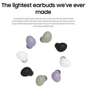 SAMSUNG Galaxy Buds2 True Wireless Earbuds Noise Cancelling Ambient Sound Bluetooth Lightweight Comfort Fit Touch Control, International Version (White)