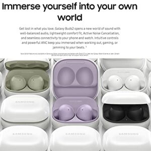 SAMSUNG Galaxy Buds2 True Wireless Earbuds Noise Cancelling Ambient Sound Bluetooth Lightweight Comfort Fit Touch Control, International Version (White)