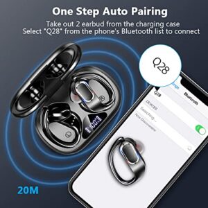 Wireless Earbud, Sport Bluetooth 5.3 Headphones with Earhooks, Wireless Earphones with Dual Mic Immersive Sound, IP7 Waterproof Bluetooth Earbud, Dual LED Display, 56H Playtime Headset for Running Gym