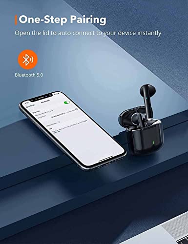 Wireless Earbud, Bluetooth 5.0 Earbud Stereo Bass,Bluetooth Headphones in Ear Noise Cancelling Mic,Earphones IPX5 Waterproof Sports,30H Playtime USB C Mini Charging Case Ear Buds for Android and iOS