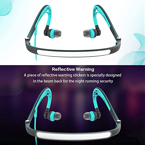 mucro Sports Headphones Wired Over Ear Behind The Neck Headphones Running Earphones Wrap Around in-Ear Stereo Earbuds with Microphone for Jogging Gym Workout