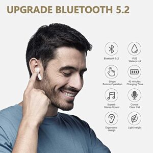 Wireless Earbud Bluetooth 5.0 Headphones Noise Cancelling Air Buds Pods 3D Stereo Ear pods in-Ear Ear Buds with Deep Bass Earphones Sport Headsets for Android/Samsung/Apple iPhone