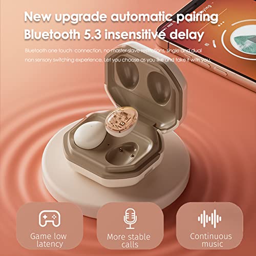 Xmenha Tiny Invisible Sleep Earbuds Wireless Smallest Lightest Tiny Noise Cancelling Ear Buds for Sleeping Quiet-Comfort Mini Sleepbuds Bluetooth 5.3 Hidden Headphones for Side Sleepers/Work (Nude)