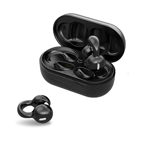 Wireless Ear-Clip Bone Conduction Headphones Bluetooth 5.3, Open Ear Clip on Headphones for Girls,Waterproof Painless Mini Sport Earring Earphone, HiFi Quality/Long Battery Life