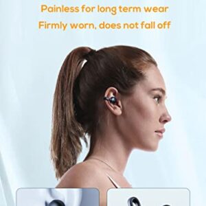 Wireless Ear-Clip Bone Conduction Headphones Bluetooth 5.3, Open Ear Clip on Headphones for Girls,Waterproof Painless Mini Sport Earring Earphone, HiFi Quality/Long Battery Life