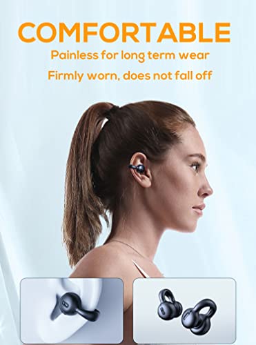 Wireless Ear-Clip Bone Conduction Headphones Bluetooth 5.3, Open Ear Clip on Headphones for Girls,Waterproof Painless Mini Sport Earring Earphone, HiFi Quality/Long Battery Life