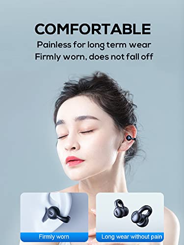 Wireless Ear-Clip Bone Conduction Headphones Bluetooth 5.3, Open Ear Clip on Headphones for Girls,Waterproof Painless Mini Sport Earring Earphone, HiFi Quality/Long Battery Life