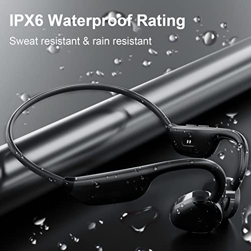 RR SPORTS Open Ear Air Conduction Headphones, Bluetooth 5.3 Wireless Earphones with Noise Cancelling Mic, IPX6 Waterproof Sport Headset for Running, Cycling, Hiking, Driving (Black)