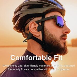 RR SPORTS Open Ear Air Conduction Headphones, Bluetooth 5.3 Wireless Earphones with Noise Cancelling Mic, IPX6 Waterproof Sport Headset for Running, Cycling, Hiking, Driving (Black)