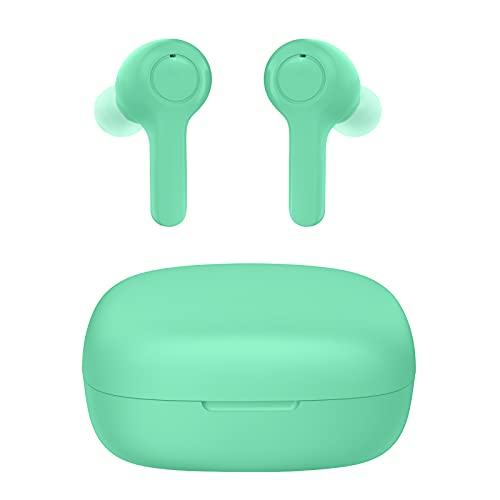 Lanteso True Wireless Earbuds, TWS Bluetooth Earbuds with Mics Clear Call Touch Control Bluetooth Headphones with Bass Sound in Ear Earphones for Music,Home Office(Mint Green)…