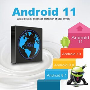 Android 11.0 TV Box,X98 Mini Amlogic S905W2 Quad Core RAM 4GB ROM 32GB Dual WiFi 2.4G/5.8G BT4.2 4K 6K AV1 Home Smart Media Player Android 11.0 TV Box X98 Set top Box