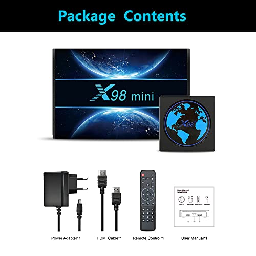 Android 11.0 TV Box,X98 Mini Amlogic S905W2 Quad Core RAM 4GB ROM 32GB Dual WiFi 2.4G/5.8G BT4.2 4K 6K AV1 Home Smart Media Player Android 11.0 TV Box X98 Set top Box