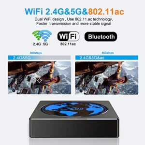 Android 11.0 TV Box,X98 Mini Amlogic S905W2 Quad Core RAM 4GB ROM 32GB Dual WiFi 2.4G/5.8G BT4.2 4K 6K AV1 Home Smart Media Player Android 11.0 TV Box X98 Set top Box