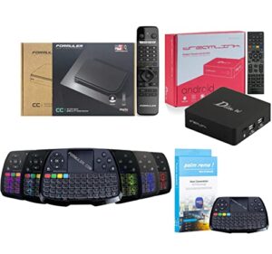 formuler cc 4k hybrid uhd + atsc & ott media receiver 2gb ram 16gb memory + bonus dreamlink dlite w android box + bonus formuler 7 color backlit wireless mini keyboard.