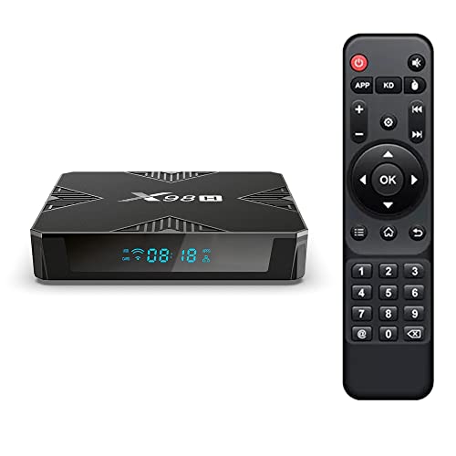 Android 12.0 TV Box,X98H 4GB RAM 32GB ROM H618 Quad-Core 64bit CPU Support WiFi6 Dual 2.4G/5.8G WiFi Ethernet BT5.0 4K 6K HDR10 Ultra HD Smart Home Player X98 Set Top Box