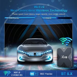 Android 12.0 TV Box,X98H 4GB RAM 32GB ROM H618 Quad-Core 64bit CPU Support WiFi6 Dual 2.4G/5.8G WiFi Ethernet BT5.0 4K 6K HDR10 Ultra HD Smart Home Player X98 Set Top Box