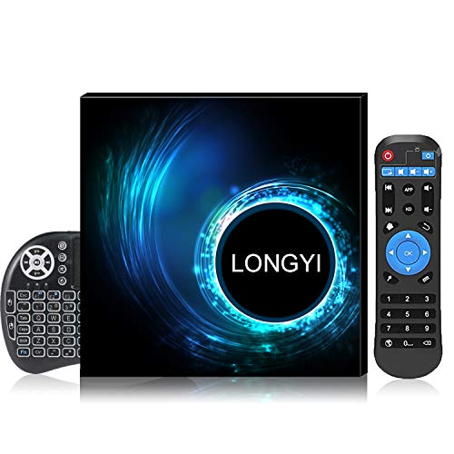 Android TV Box10.0 , LONGYI Android Box 4GB RAM 32GB ROM with Allwinner H616 Quad-Core Supports 2.4G 5G Dual WiFi/BT 5.0 /4K/6K/3D/H.265 Smart TV Boxes with Wireless Backlit Mini Keyboard 2022