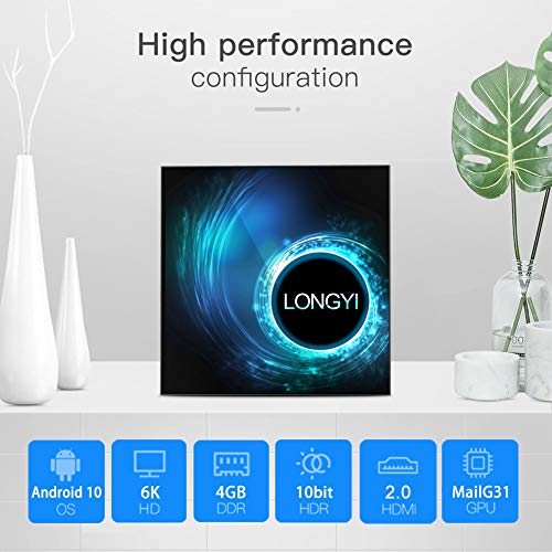 Android TV Box10.0 , LONGYI Android Box 4GB RAM 32GB ROM with Allwinner H616 Quad-Core Supports 2.4G 5G Dual WiFi/BT 5.0 /4K/6K/3D/H.265 Smart TV Boxes with Wireless Backlit Mini Keyboard 2022