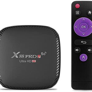 X88 PRO T 5G Android 10.0 TV Box 2GB RAM 16GB ROM Allwinner H313 Quad-Core 64bit with Dual-WiFi 2.4G/5.8 GHz Ultra HD 6K H.265 WiFi Home TV Box