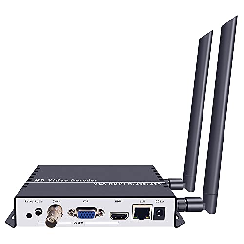 iseevy WiFi H.265 H.264 4K 1080P Video Decoder with IP to HDMI VGA CVBS Output for Advertisement Display, IP Encoder Decoding, Network Stream Decoding Support RTMP SRT RTSP RTP UDP HTTP