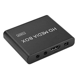 HD Media Player Box 110-240V Full HD Mini Box Media Player 1080P Media Player Box Support USB MMC RMVB MP3 AVI MKV.(Black)