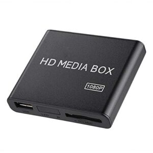 HD Media Player Box 110-240V Full HD Mini Box Media Player 1080P Media Player Box Support USB MMC RMVB MP3 AVI MKV.(Black)