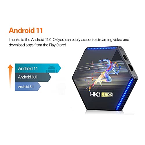 Android 11.0 TV Box 4GB RAM 64GB ROM HK1 Box R2 Smart TV Box RK3566 Quad-Core 8K/1000M LAN/1080P/USB 3.0/H.265/WIFI 2.4G/5G BT 4.1 Android TV Box Media Player