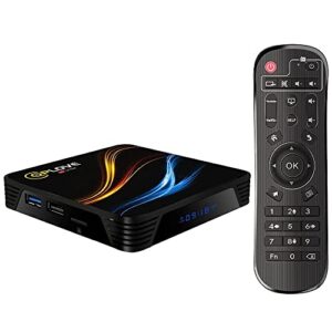 android tv box 11.0, 4gb ram 32gb rom rk3318 quad core 64bit android box supports 2.4g+5g dual wifi bluetooth 4.0 usb 3.0 ultral 3d 4k smart tv box