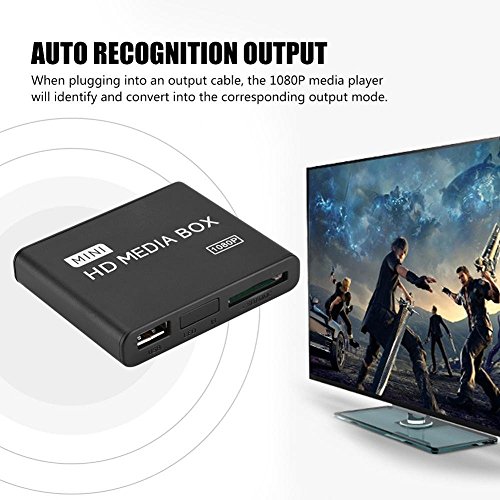 HDMI 1080 HD Media Player with 100Mbps Decoding Rate, Automatic Identification Output Cable, Support SD / MMC Card, USB Input, AV / HDMI / YPbPr Output.(US Plug)