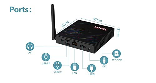 Android 12.0 TV Box,TX68 4GB RAM 32GB ROM H618 Quad-Core 64bit CPU Support WiFi6 Dual 2.4G/5.8G WiFi Ethernet BT5.0 4K 6K HDR10 Ultra HD Smart Home Player Tanix Set Top Box