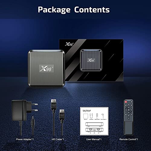 Android 11.0 TV Box,X98Q Amlogic S905W2 Quad Core X96Q Upgraded RAM 2GB ROM 16GB Dual WiFi 2.4G/5.8G 4K 6K AV1 Home Smart Media Player Android TV Box Set top Box