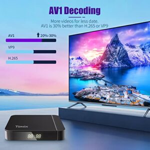 Android TV Box 11.0, Android 11 TV Box Amlogic S905W2 Quad Core 64 Bits 4GB RAM 32GB ROM AV1 4K 3D Android Box