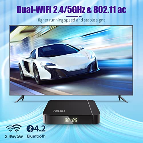 Android TV Box 11.0, Android 11 TV Box Amlogic S905W2 Quad Core 64 Bits 4GB RAM 32GB ROM AV1 4K 3D Android Box