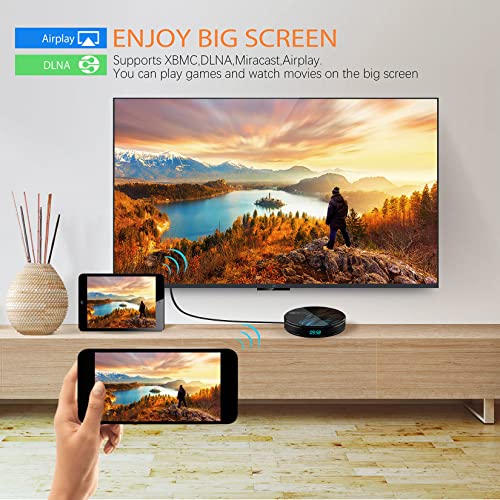 KRGEMS Android 10.0 Smart Tv Box,Streaming Box,4g+64g, Bt4.1, Support Dual-Band WiFi (2.4g&5g), 4k H.265 Decoding,3D,Set Top Box