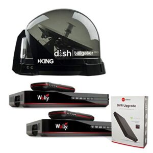 dish dtp4900 bundle tailgater pro premium satellite tv antenna w/ 2 wally receivers & 1 dvr upgrade