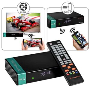 GT MEDIA V8X HD DVB-S/S2/S2X FTA Digital Satellite Receiver, Free to Air Built-in 2.4G WiFi TV Sat Decoder Supports Intelsat 901 at 27.5°W BBC Channel.