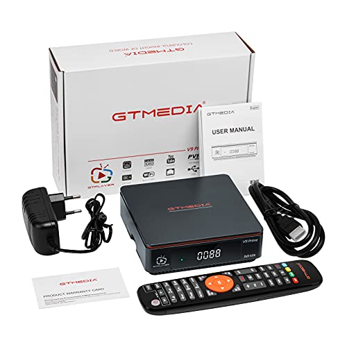 GT MEDIA V9 Prime Digital Satellite Receiver H.265 FTA Free to Air DVB-S/S2/S2X 10bit HEVC Built-in 2.4G WiFi Support CA Card, Biss Auto Roll.