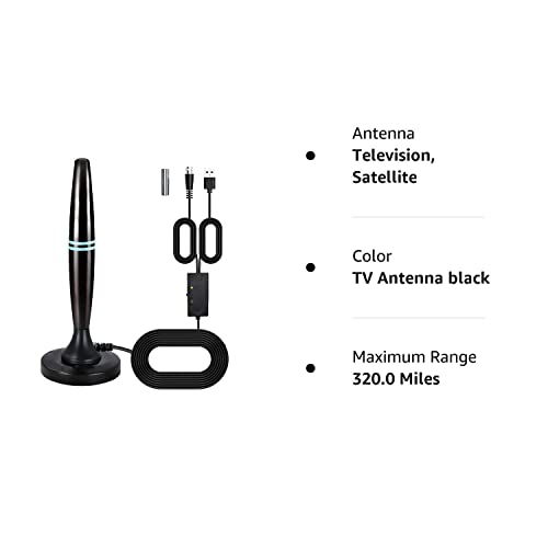 TV Antenna for Smart TV Amplified HDTV Indoor Digital Antenna Long Range TV Antenna Support 4K 1080p Fire Stick All Television Outdoor Smart TV Antenna TV