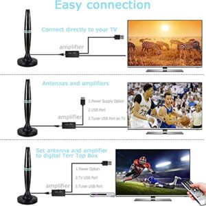 TV Antenna for Smart TV Amplified HDTV Indoor Digital Antenna Long Range TV Antenna Support 4K 1080p Fire Stick All Television Outdoor Smart TV Antenna TV