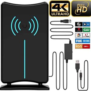 HD Digital TV Antenna Long, Support 4K 1080p Fire tv Stick and All Older TV's Indoor HDTV Local Channels, Signal Booster - 16.5ft Coaxial Cable