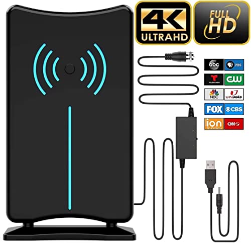 HD Digital TV Antenna Long, Support 4K 1080p Fire tv Stick and All Older TV's Indoor HDTV Local Channels, Signal Booster - 16.5ft Coaxial Cable