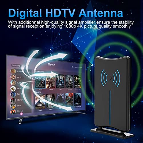 HD Digital TV Antenna Long, Support 4K 1080p Fire tv Stick and All Older TV's Indoor HDTV Local Channels, Signal Booster - 16.5ft Coaxial Cable